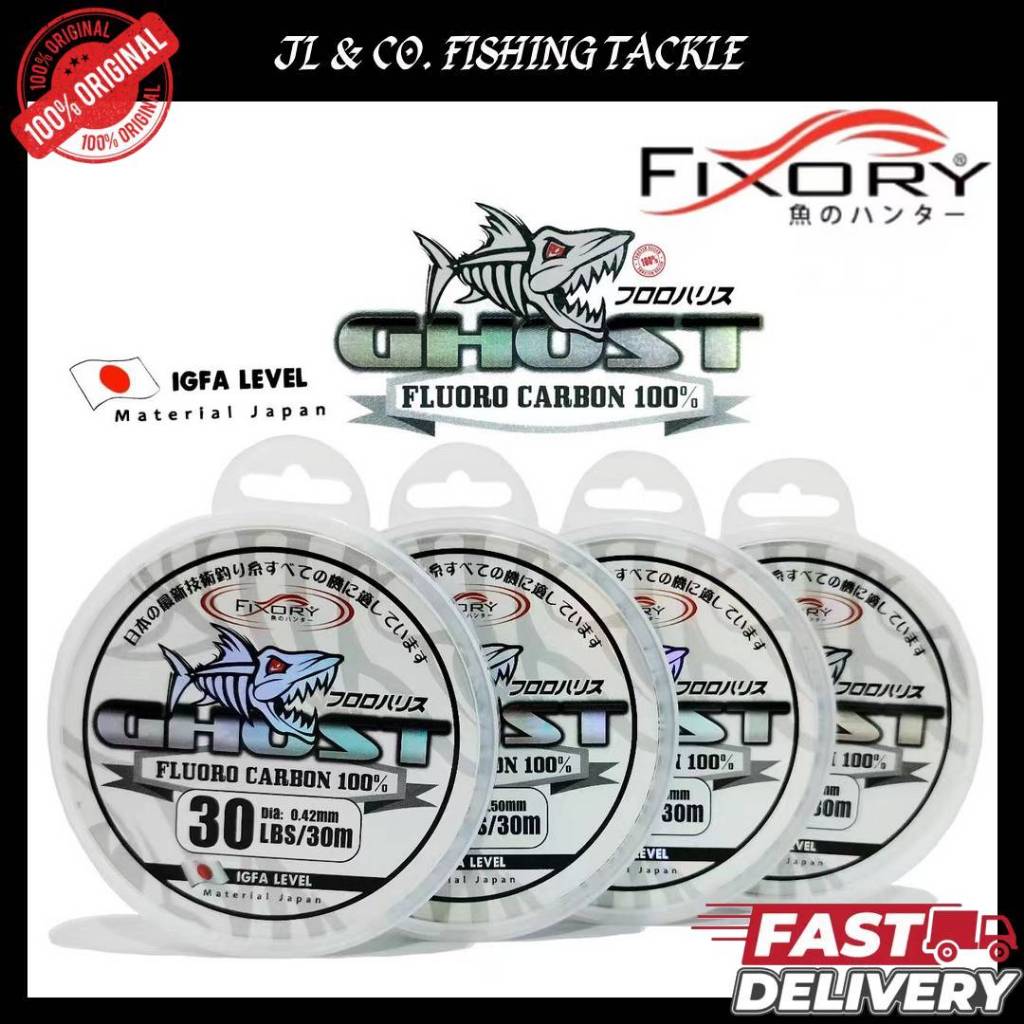 FIXORY GHOST FLUORO CARBON 100% FISHING LEADER 30M TALI BERAMPUT HANTU ...