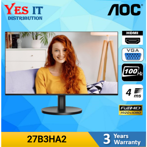 AOC 27" 27B30H / 27B3HA2 IPS 100Hz 1ms FHD Adaptive Sync Monitor (VGA ...