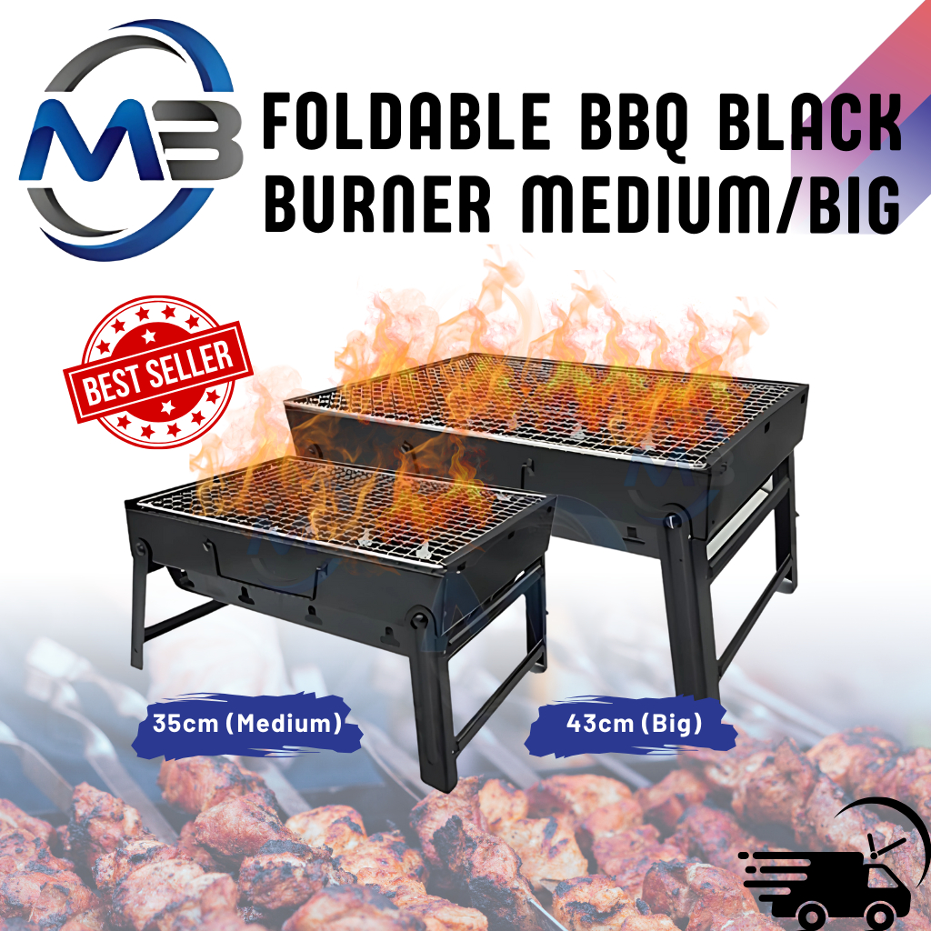 35CM / 43CM Portable Foldable Outdoor BBQ Grill Barbecue Rack Fuel Charcoal Camping Picnic ...