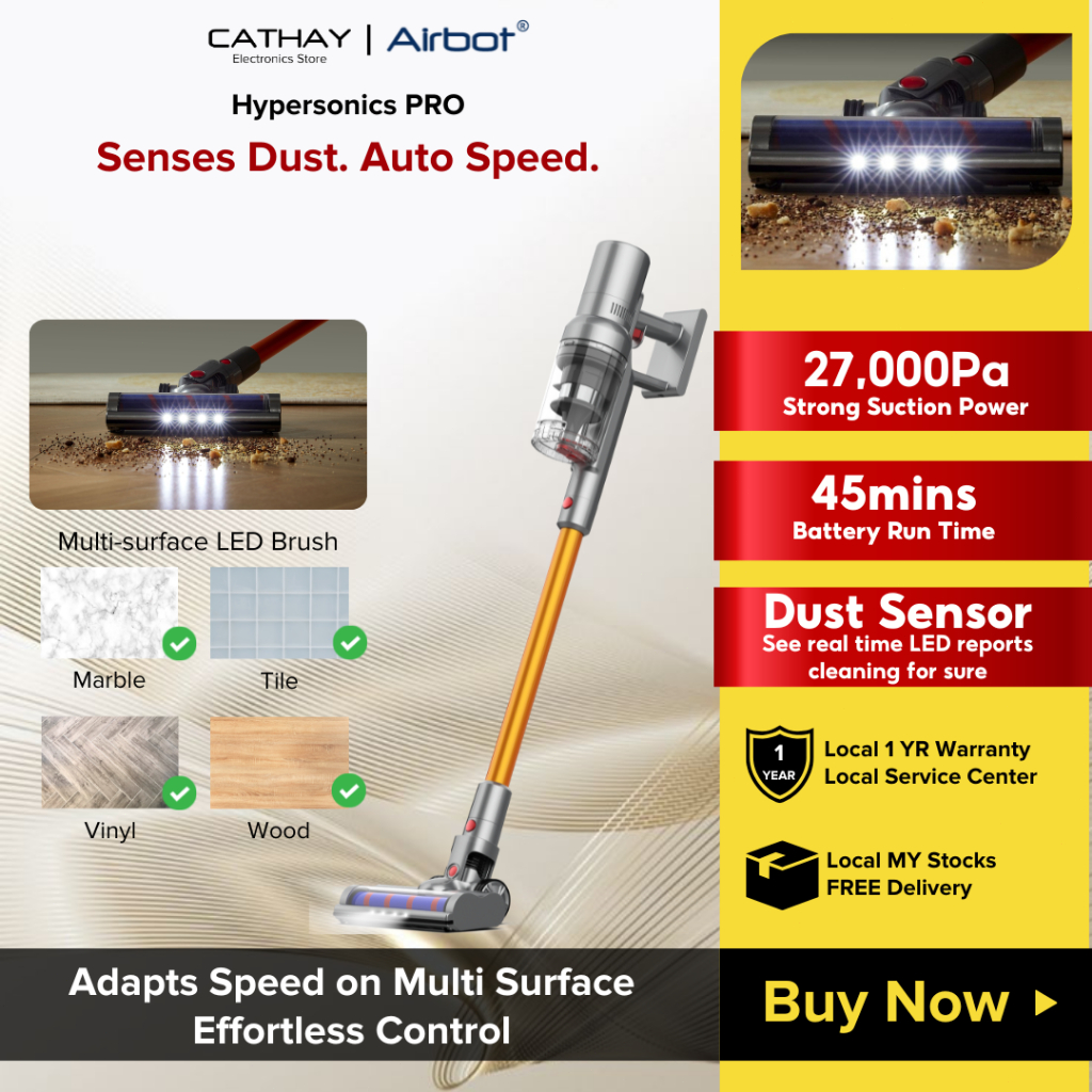 [ Official Authentic ] Airbot Hypersonics Pro | 27000Pa Cordless Vacuum Cleaner Portable ...