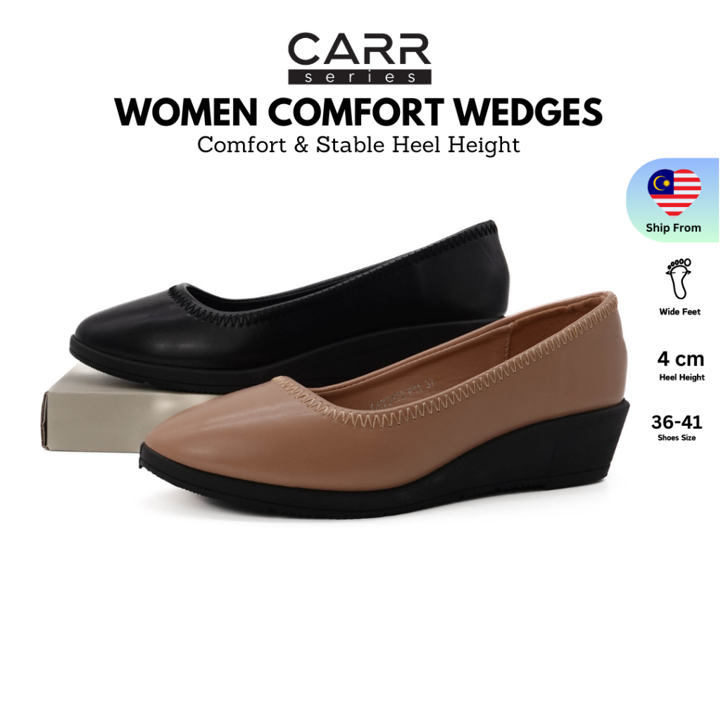 Perrieri X Carr Series Women Comfort Wedges 4cm 73172 (Black/ Khaki ...