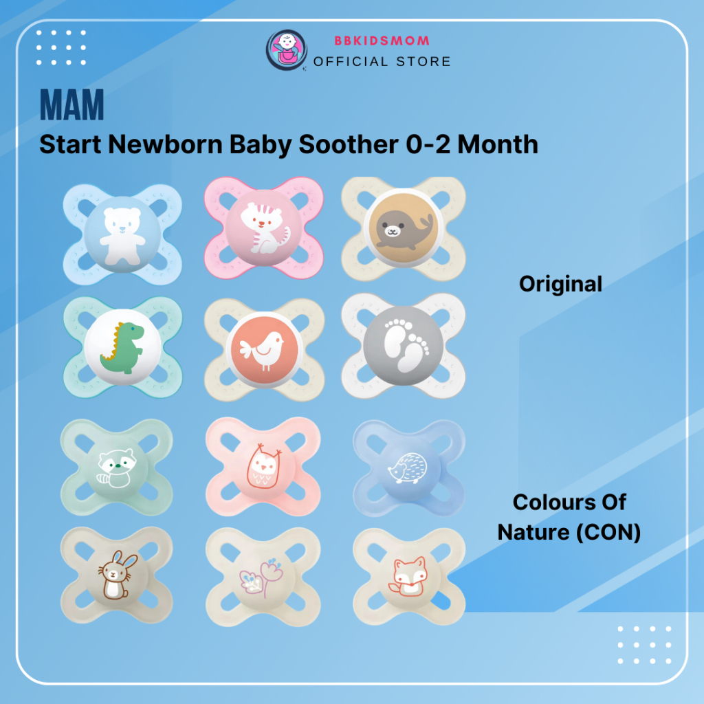MAM Start Newborn Baby Soother Pacifier 0-2 months Twin Pack | Shopee ...