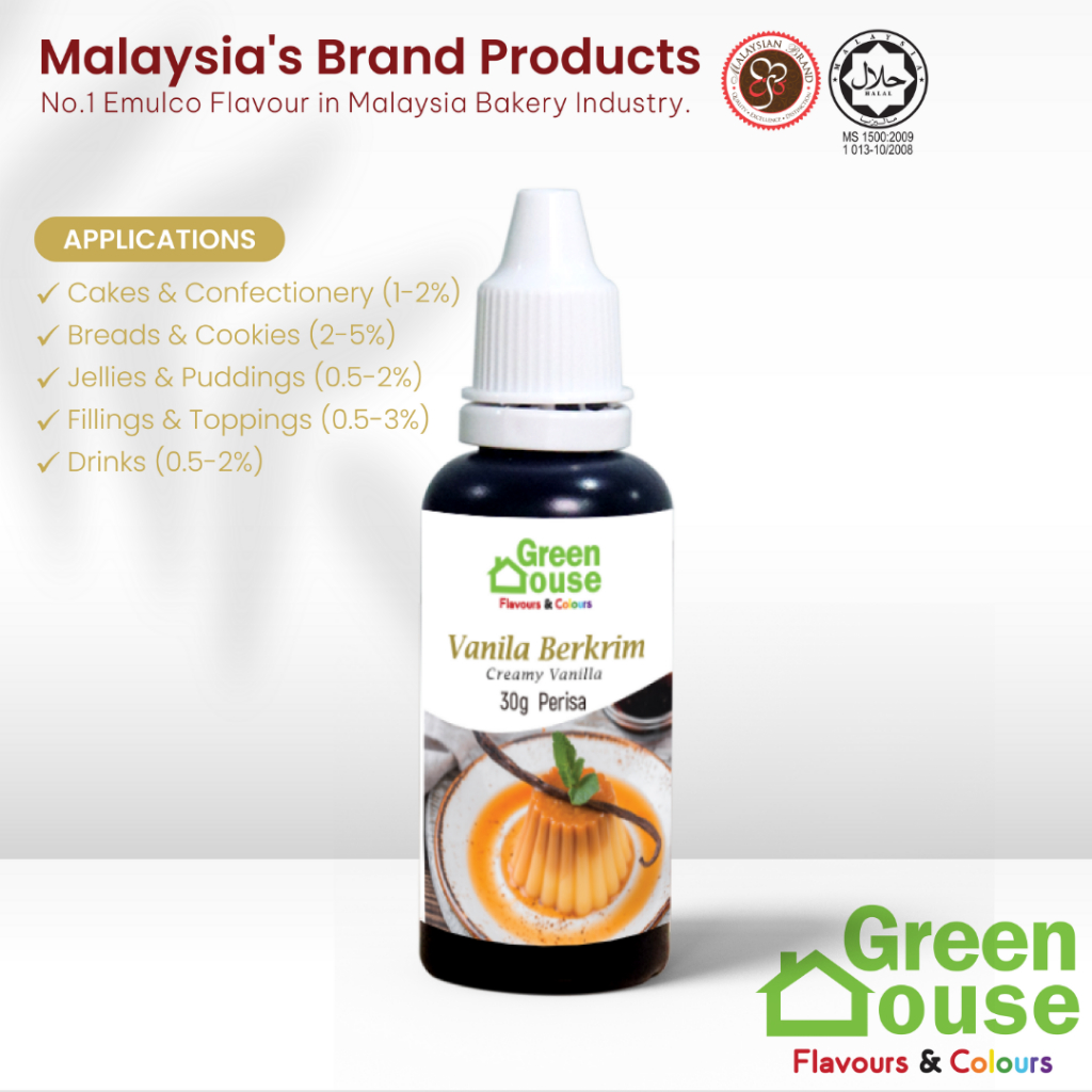 Creamy Vanilla Flavour Essence Green House-30g [HALAL] Perisa Vanilla ...