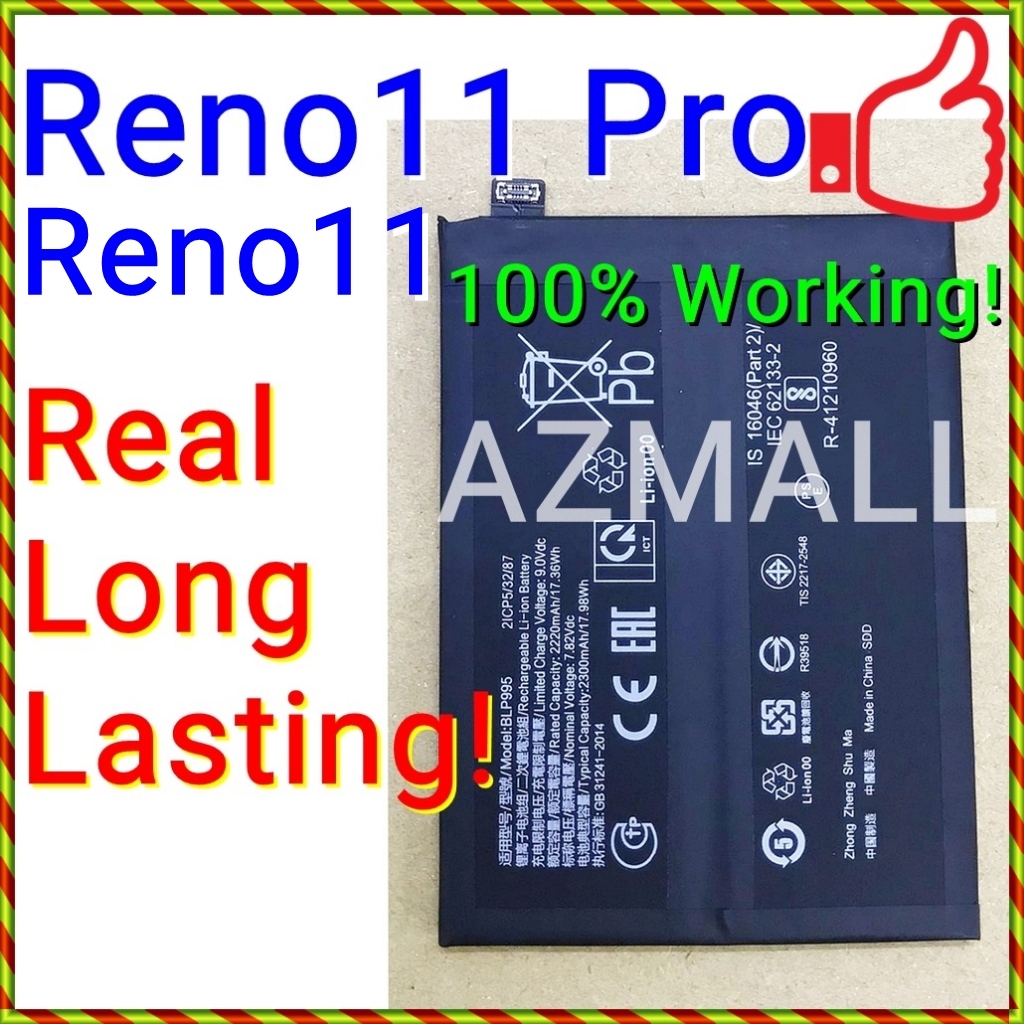(80W) NEW ORI Long Lasting Stable Battery BLP995 / BLPA15 Oppo Reno11 ...
