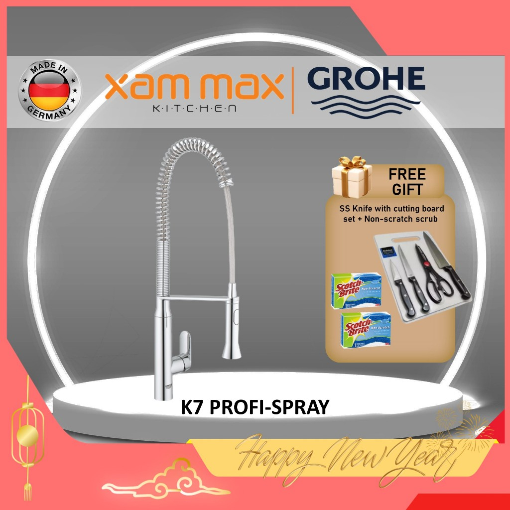 Grohe 32950000 K7 Profi-Spray Professional Kitchen Mixer Tap Faucet Sinki Dapur Paip | Shopee ...