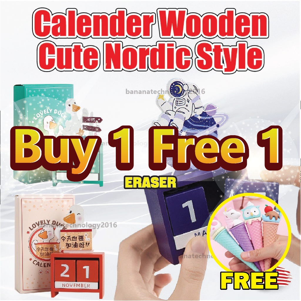 2025 Calendar Wooden Calender Cute Nordic Style Calendar Desk Calendar ...