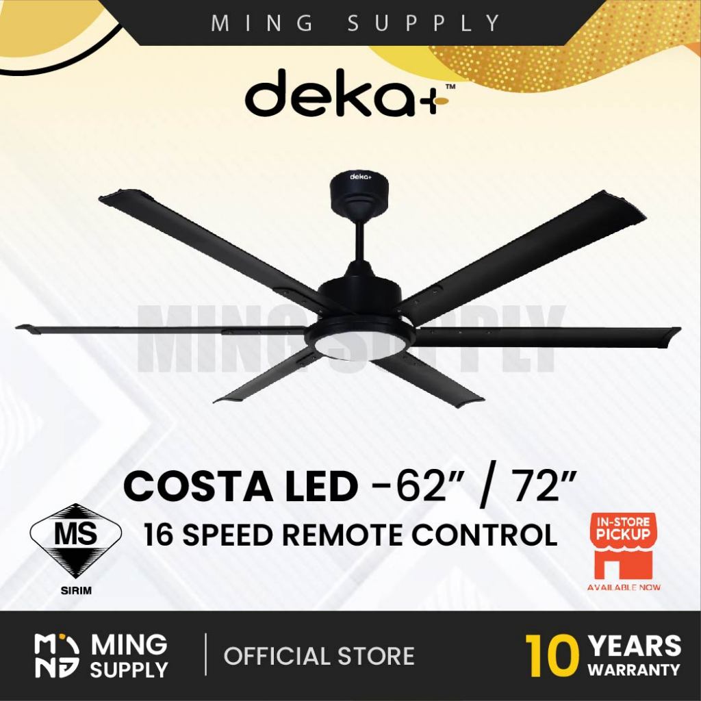 (Sirim) DEKA+ Ceiling Fan COSTA 72" Remote Control 7+7 Speed Turbo 6 ...