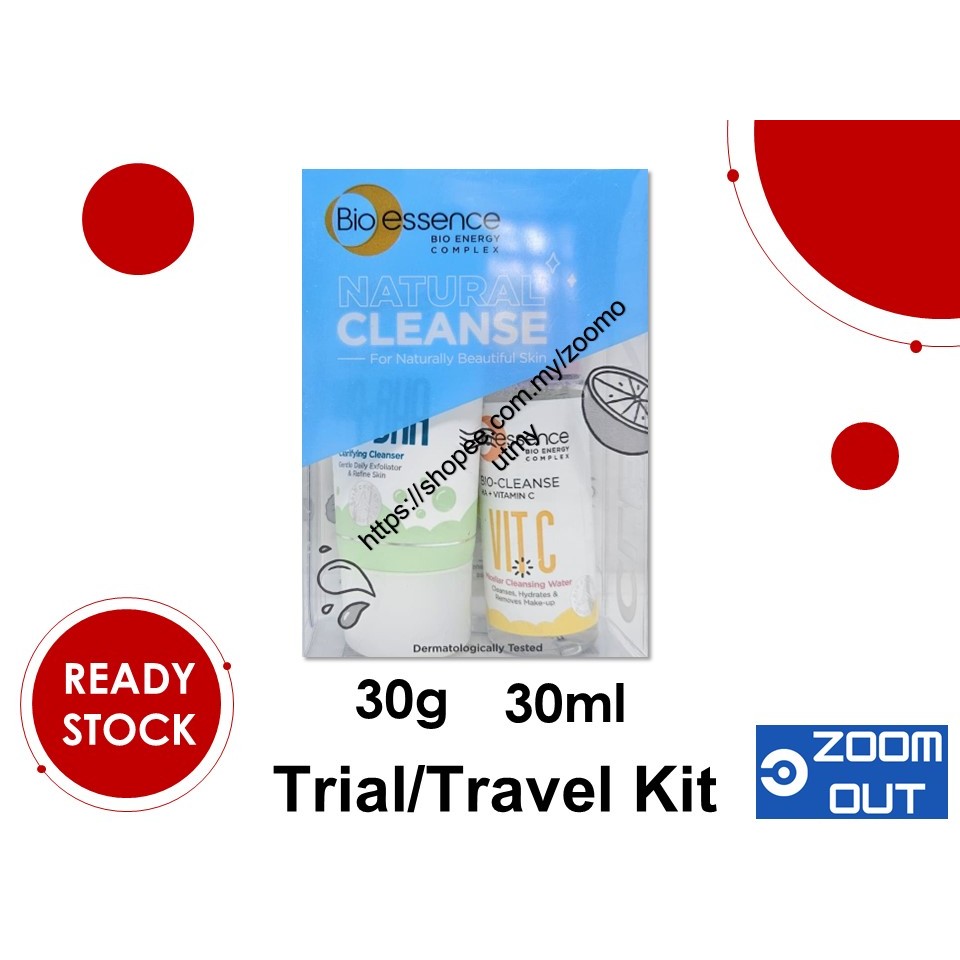 Bio-essence Double Cleanse Travel/Trial kit (Cleanser + Micellar ...