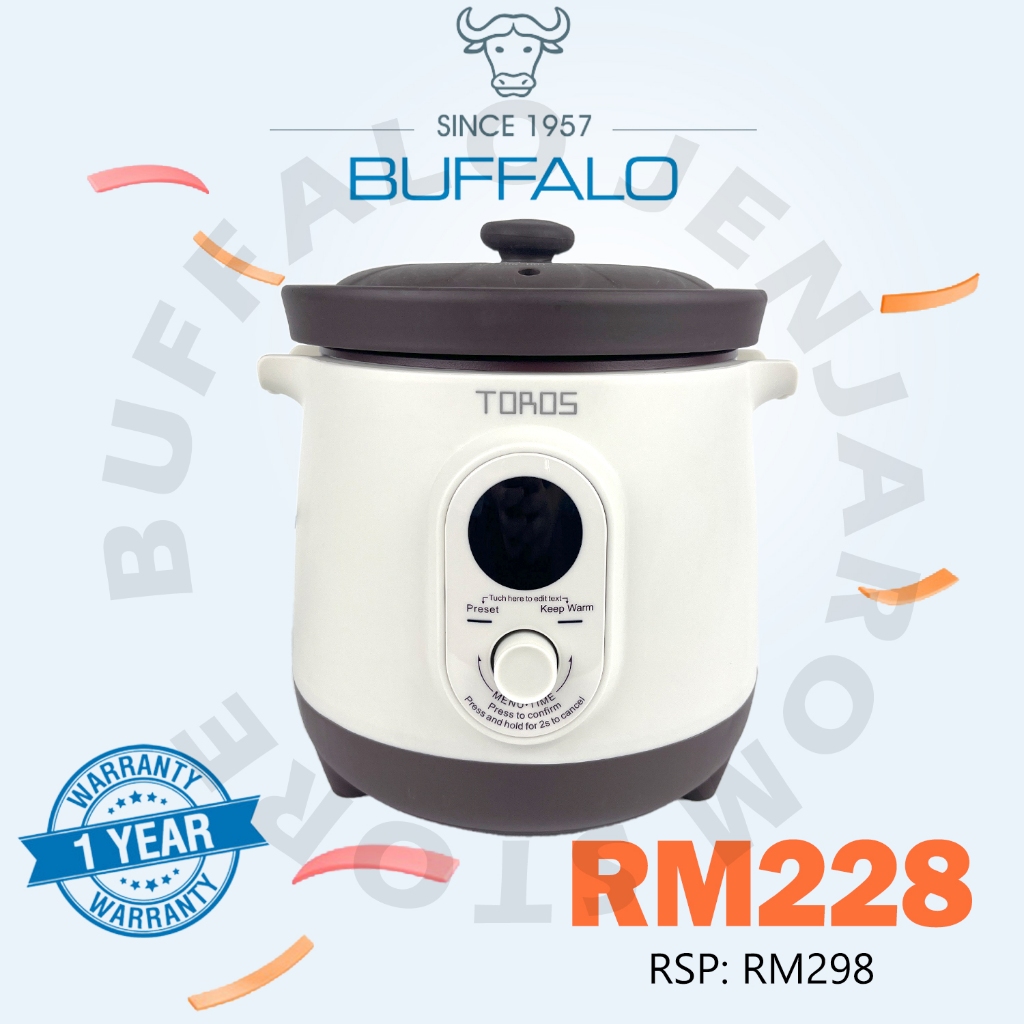 BUFFALO TOROS 1.2L Zisha Stew Cooker Stew Pot Natural Zisha Clay (1 ...