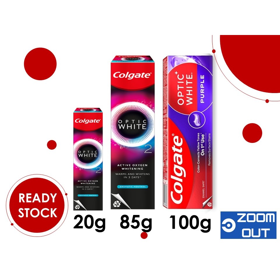 Colgate Optic White O2 Aromatic Menthol Toothpaste (85g) | Purple (100g ...