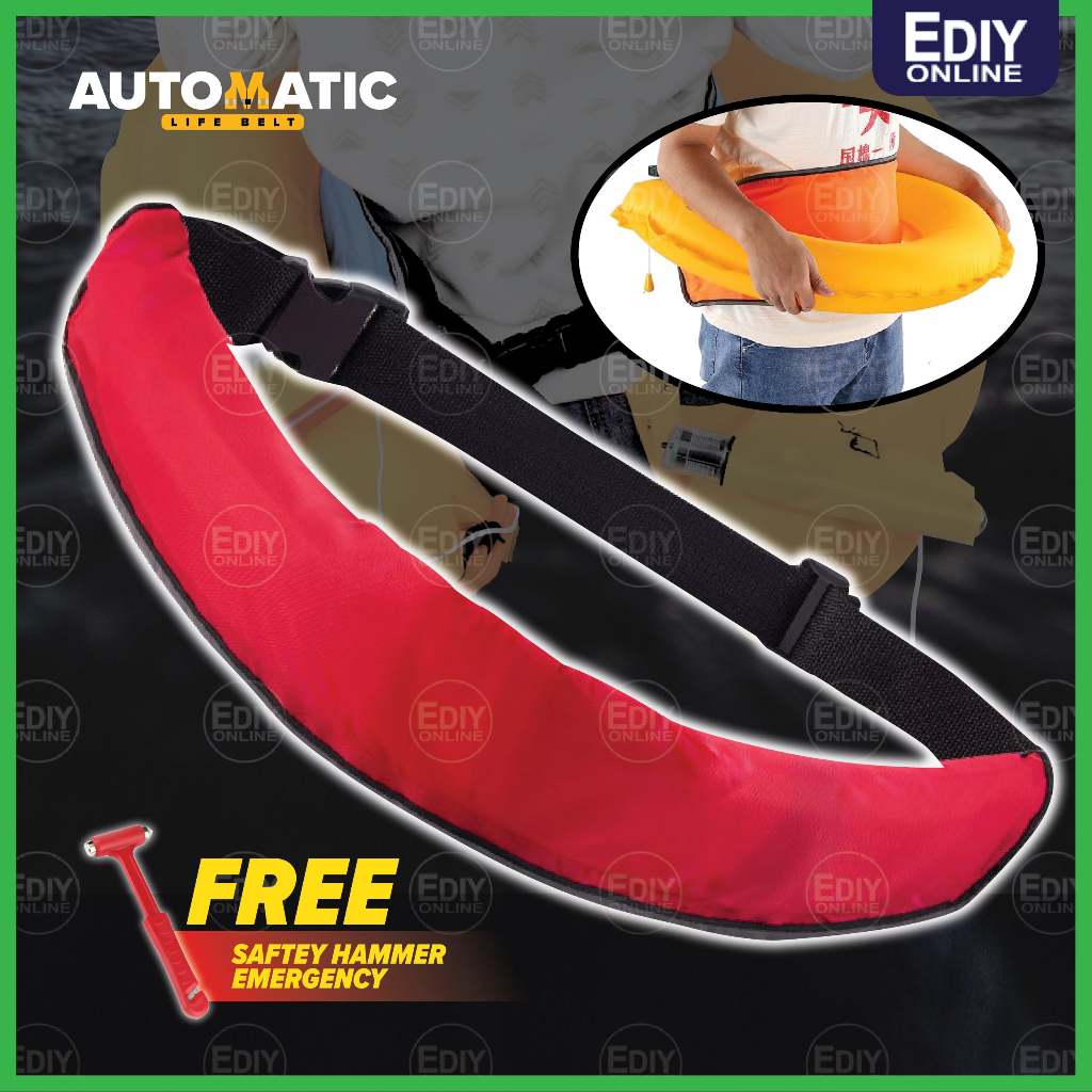 Emergency Automatic Inflatable Life Jacket Vest Belt Swimming Ring ...