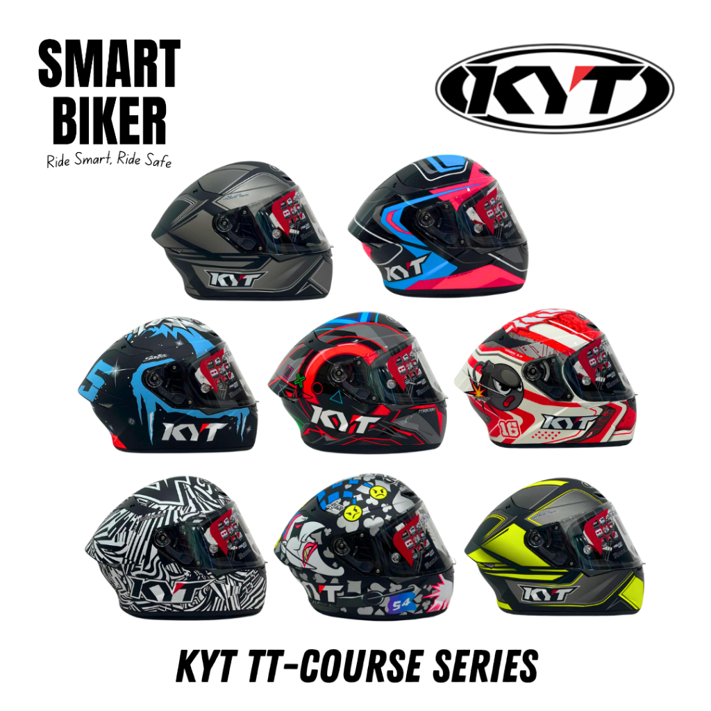 KYT TT Course Full Face Motorcycle Helmet with Clear Visor | Shopee ...