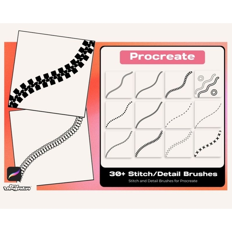 Stitch Zipper Detail Procreate Brush By Vegalia | Shopee Malaysia