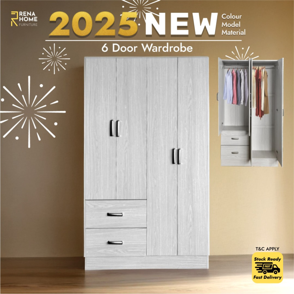 [READY STOCK] 3 Door 2 Drawer Bedroom Wardrobe | Storage Cabinet ...