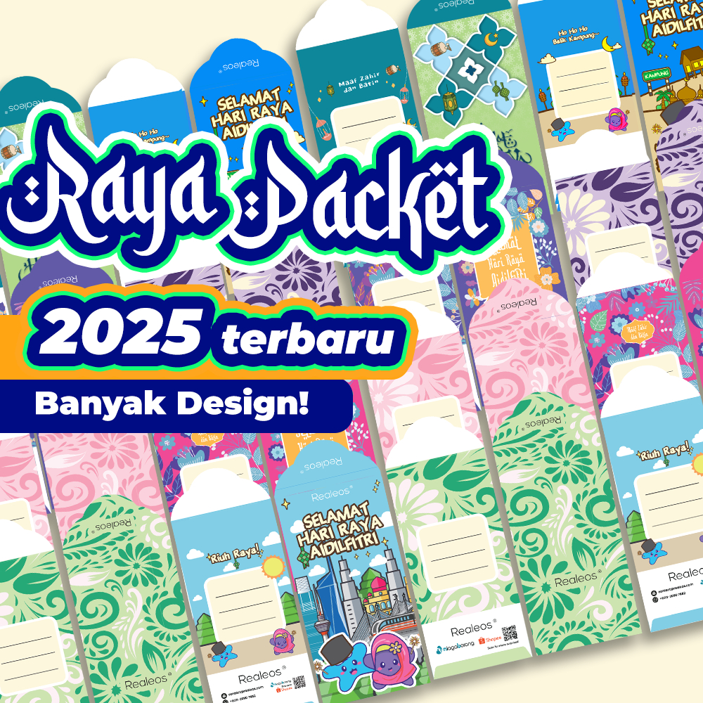 [5pcs Pack] Realeos Hari Raya Money Packet Sampul Duit Murah Cute Green ...