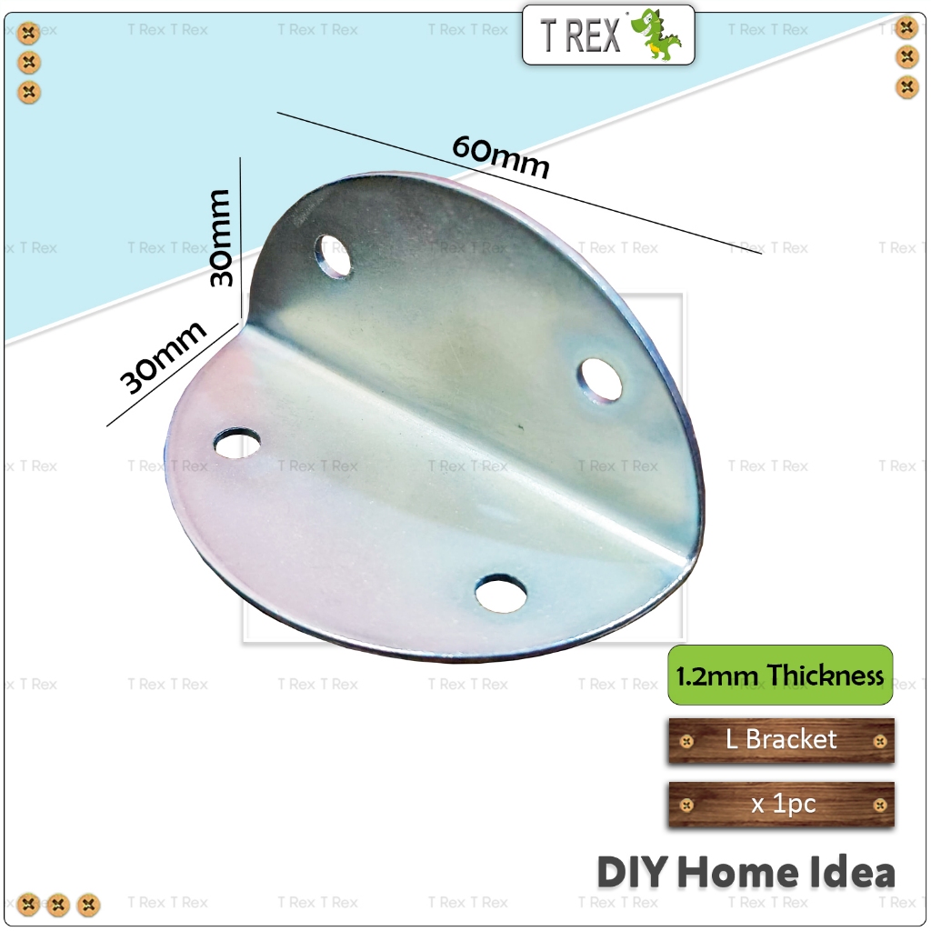 T Rex DIY Furniture Hardware L Shape Metal Bracket / Angle L Corner ...
