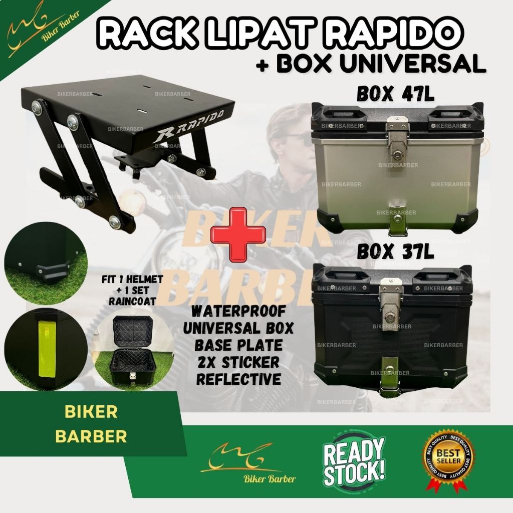 RAPIDO Rack Adjustable with Pp Box 45l 36l Jb Style Storage Motor Mono ...
