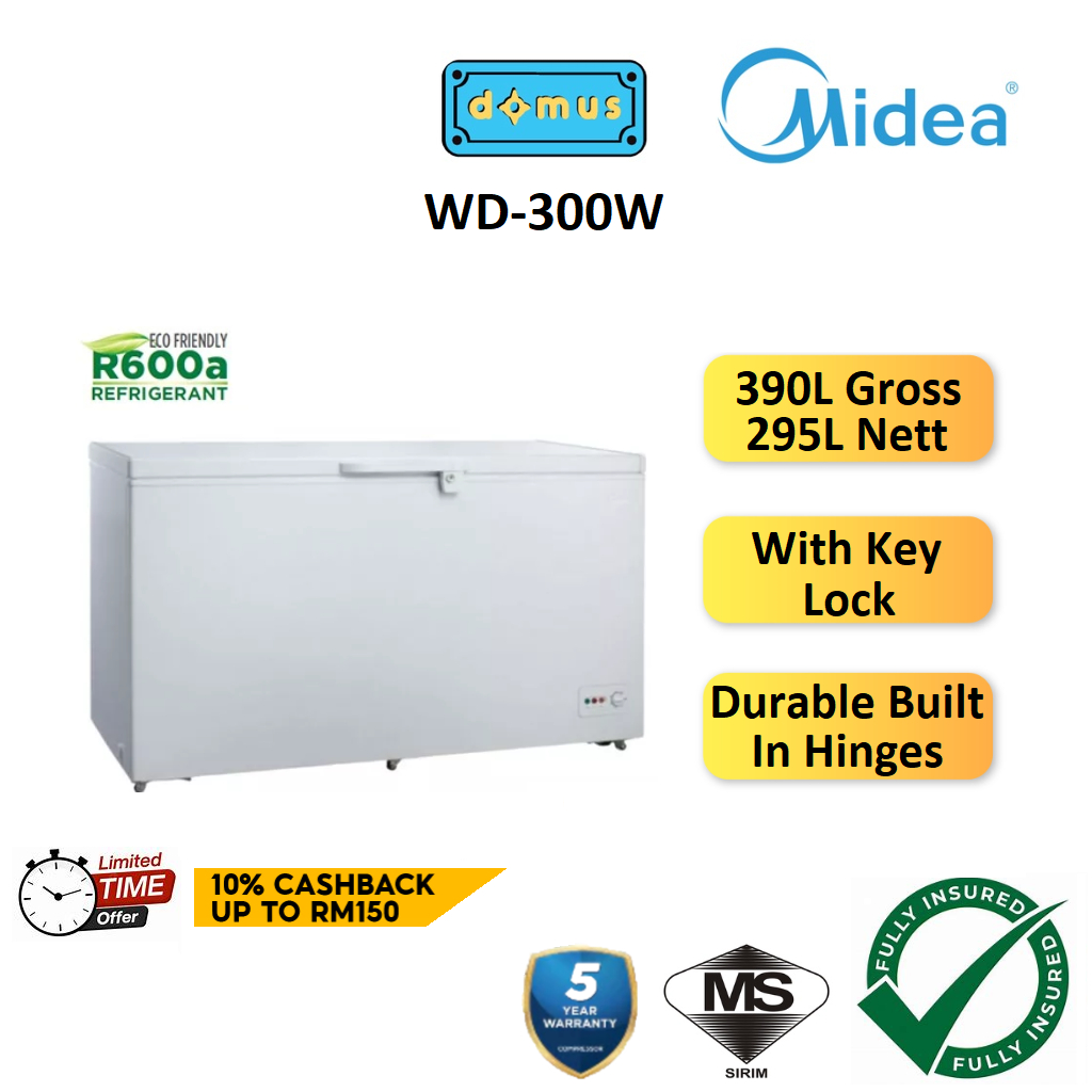 4 STAR Midea Chest Freezer 390L Peti Freezer Murah Deep Freezer Peti ...