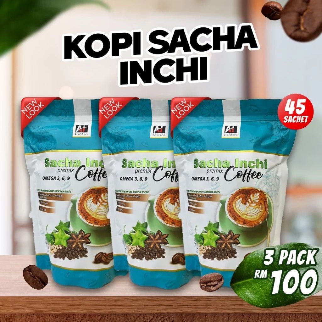 3 PEK KOPI SACHA INCHI PREMIUM OMEGA AI Global Original HQ Coffee ...
