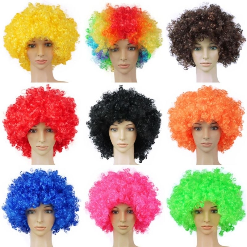 Afro Wig Curly Clown Hair Cosplay Full Wig Hair Halloween Explosive Wig ...