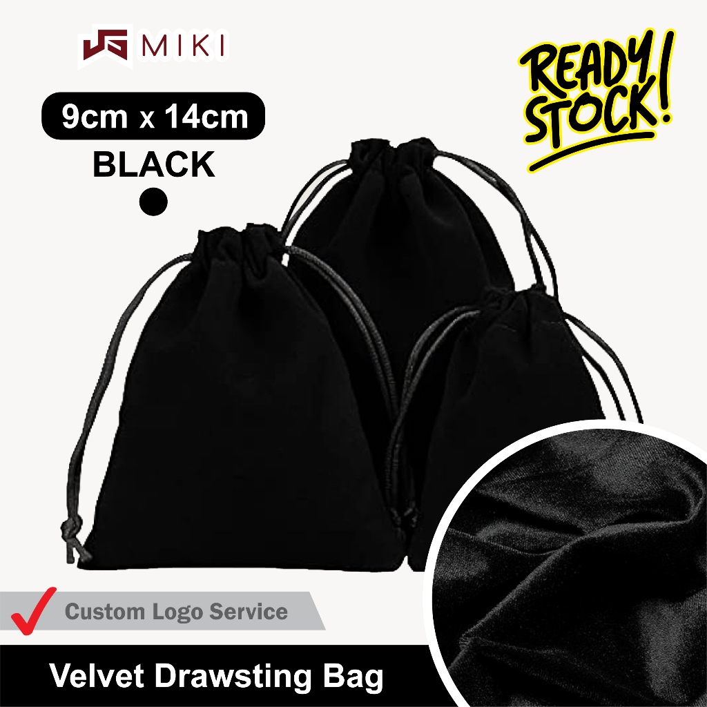 Premium Black Velvet Drawstring Bag Pouch Classic luxury Gift Beg ...