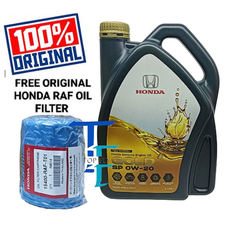 100% ORIGINAL HONDA ENGINE OIL GOLD 0W20 SP FULLY SYNTHETIC 4L FREE ...