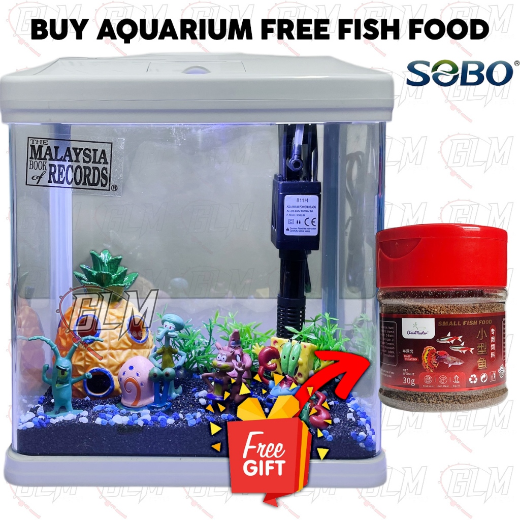 SOBO T-240F Mini Aquarium Fish Tank Set Lengkap (Pump, Filter, Led ...