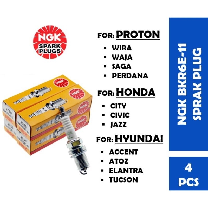 NGK BKR6E-11 spark plug myvi old model waja kia hyundai | Shopee Malaysia
