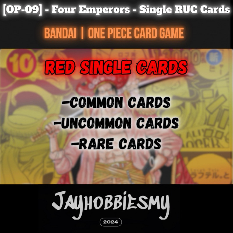 Bandai One Piece TCG [OP09 Four Emperors] RED RUC Single Cards (Rare, Common, Uncommon) | Shopee ...