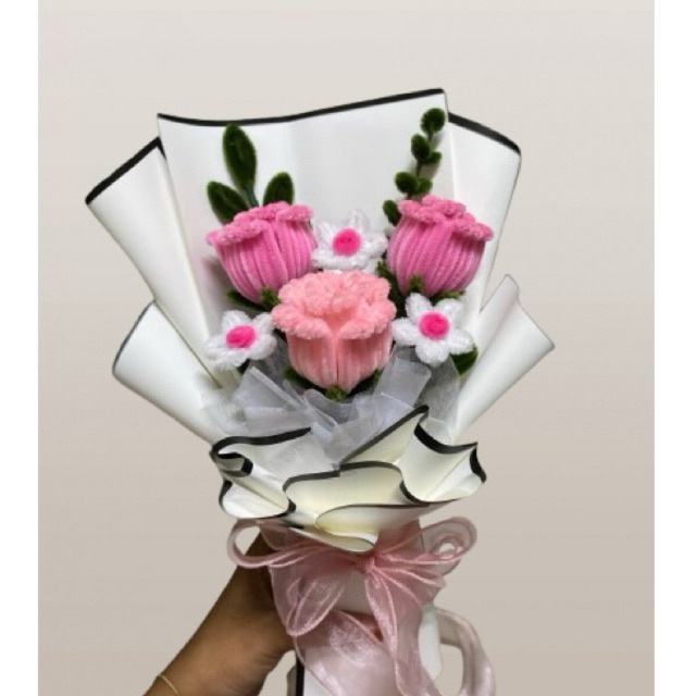 Bunga Kawat Bulu | Bouquet Bunga | Chenille Flower Bouquet | | Shopee ...