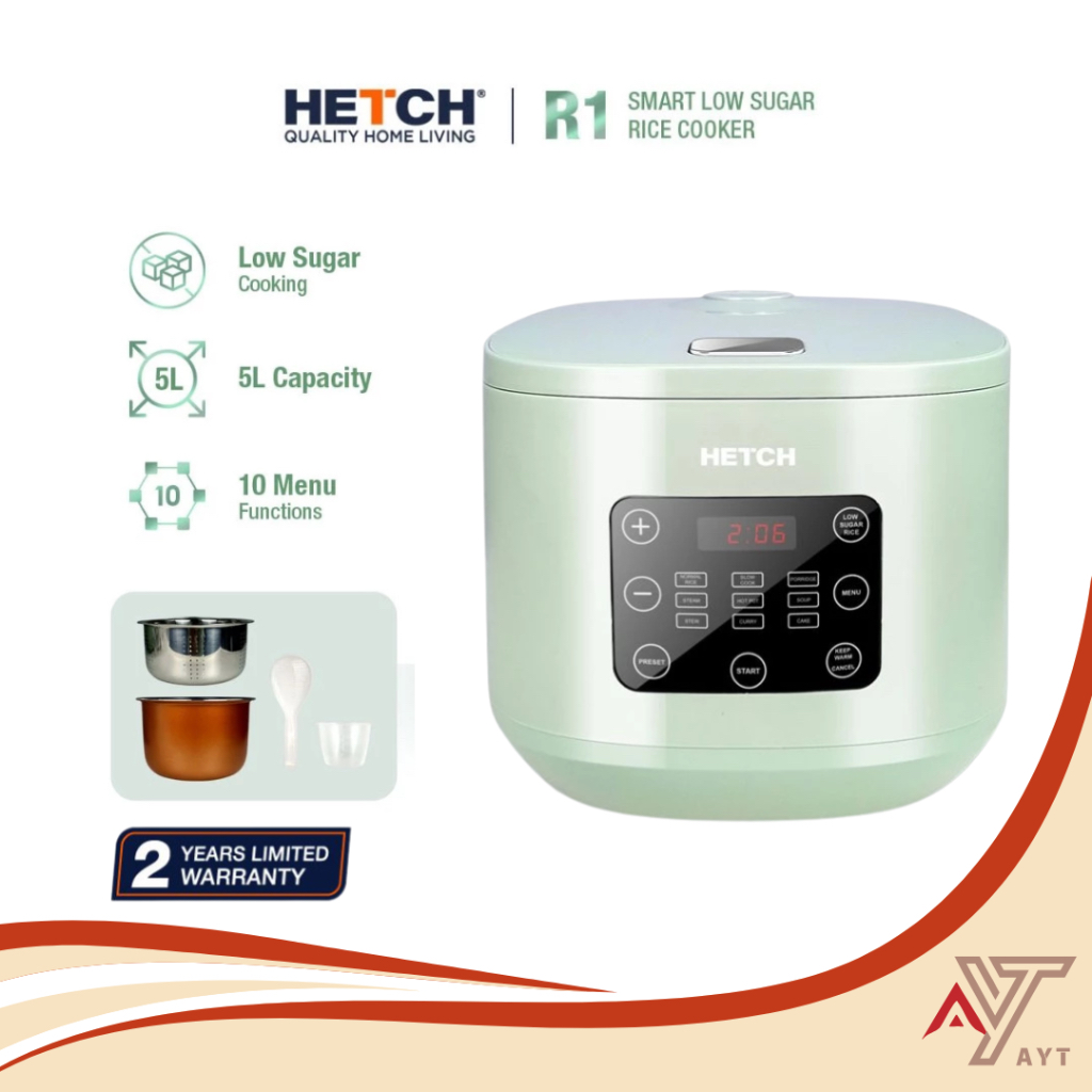 HETCH Low Sugar Smart Rice Cooker (5L) MTC-1725-HC | Shopee Malaysia
