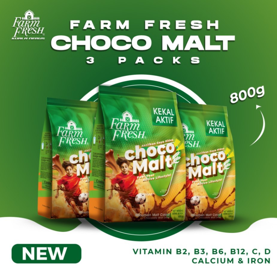 Choco Malt Farm Fresh 800gm (Powder) x 3 Pack | Shopee Malaysia