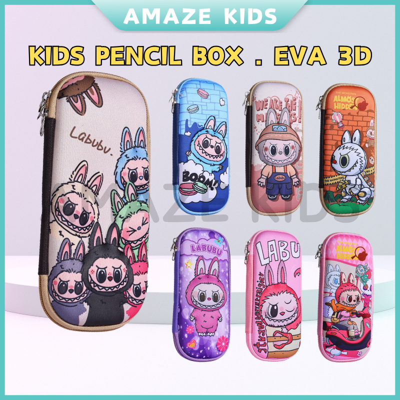 AMAZEKIDS Labubu Pencil Case EVA 3D Waterproof School Pencil Box Pencel ...