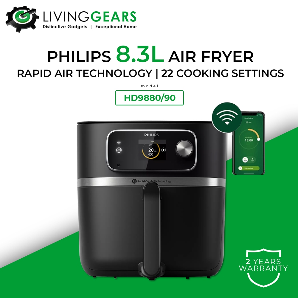 Philips 8.3L Combi Air XXL Air Fryer HD9880 with Food Thermometer ...