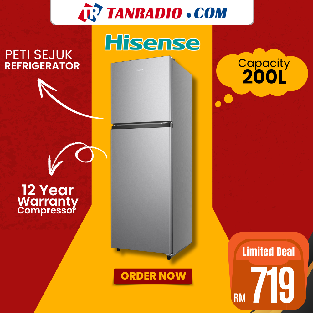 [CHEAPEST DEAL] Hisense 200L Refrigerator 2 door, Twin Door Fridge ...