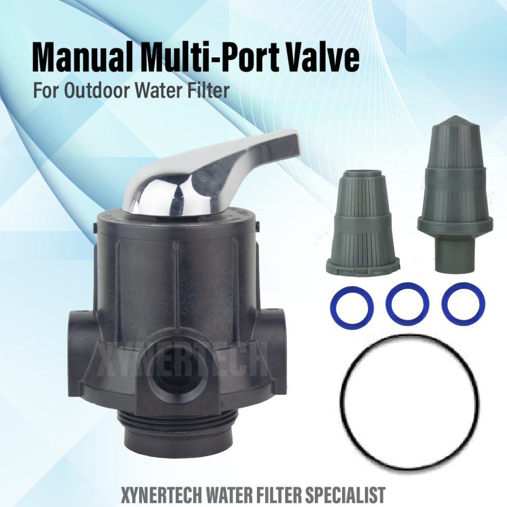 Manual Multi-port (Multiport) Valve Black Head for Outdoor Water Filter ...