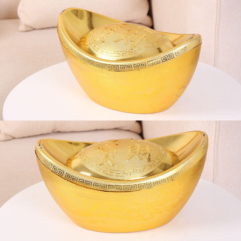 25cm Width Large Plastic Gold Chinese New Year Yuan Bao Money Box ...