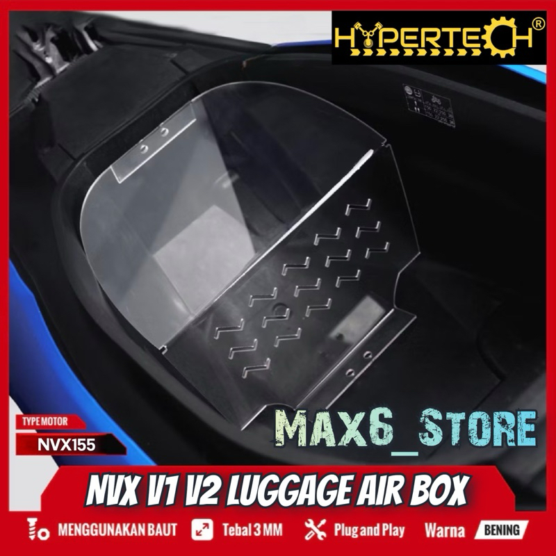 HYPERTECH YAMAHA NVX155 V1 V2 ACRYLIC LUGGAGE AIR BOX ALKALIC BOARD ...