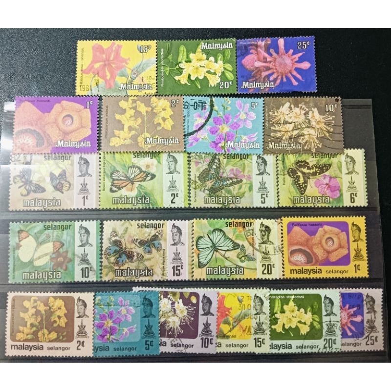 Setem Bunga dan Rama-Rama Terpakai (1 set = 21 pcs) | Shopee Malaysia