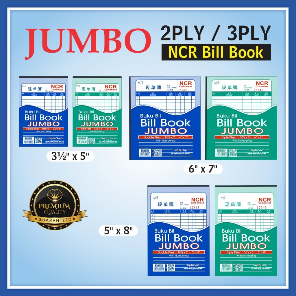 Step by Step JUMBO 2PLY & 3PLY Carbonless Bill Book / Receipt Book ( 10 ...