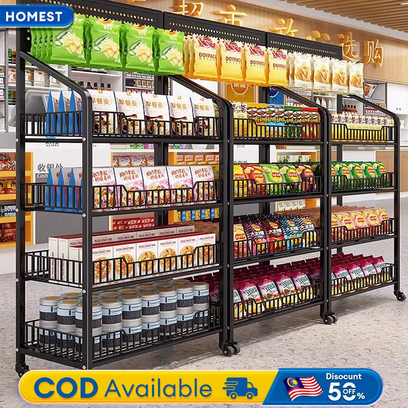 3/4/5Layer Store Rack Display Rack Rak Kedai Runcit Cashier Shelf ...