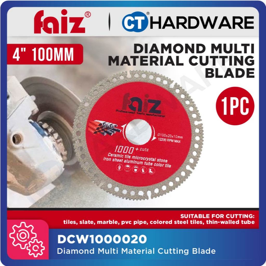 Faiz DCW1000020 Diamond Multi Material Cutting Blade Size 4" 100MM X ...