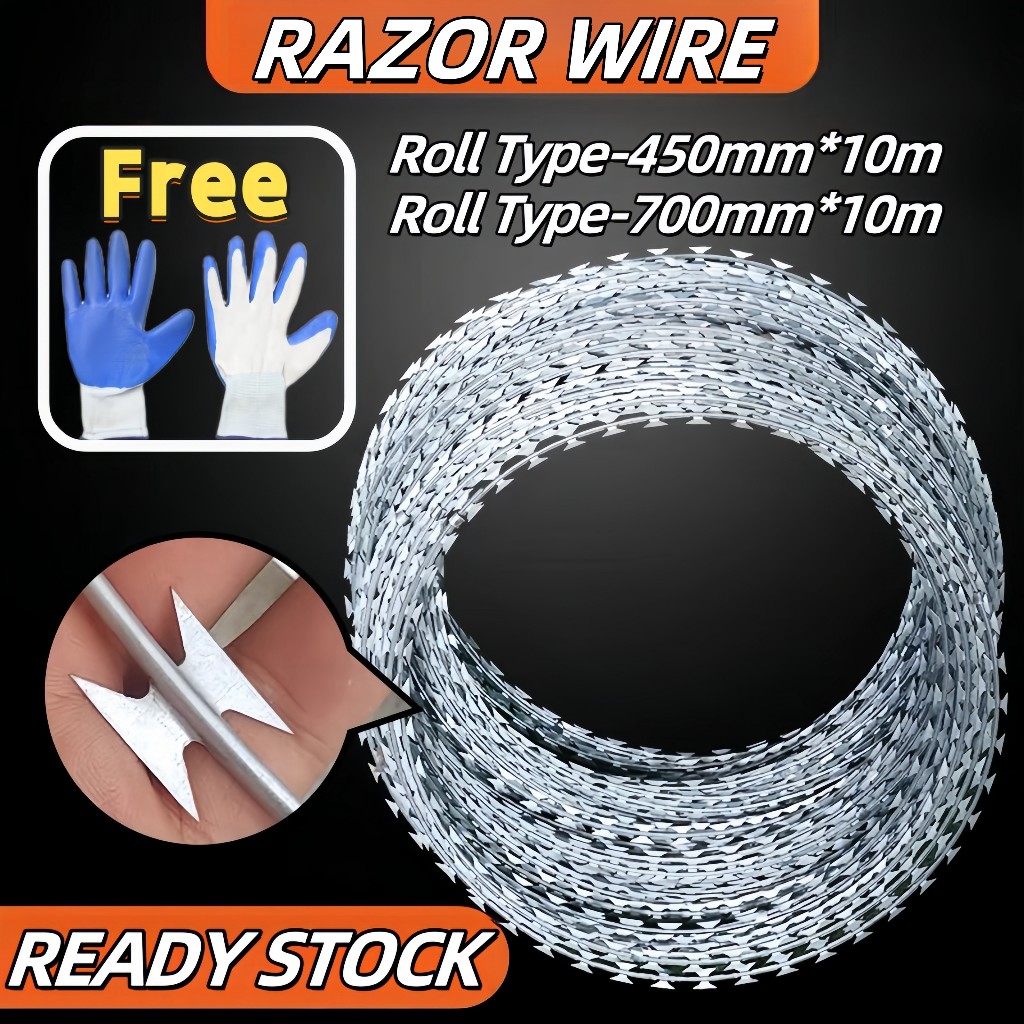 Razor / Concertina Barbed Wire (Cross Type with clips) Fence Fencing ...