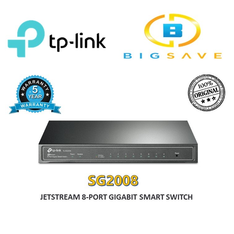TP-LINK SG2008 JETSTREAM 8-PORT GIGABIT SMART SWITCH | Shopee Malaysia