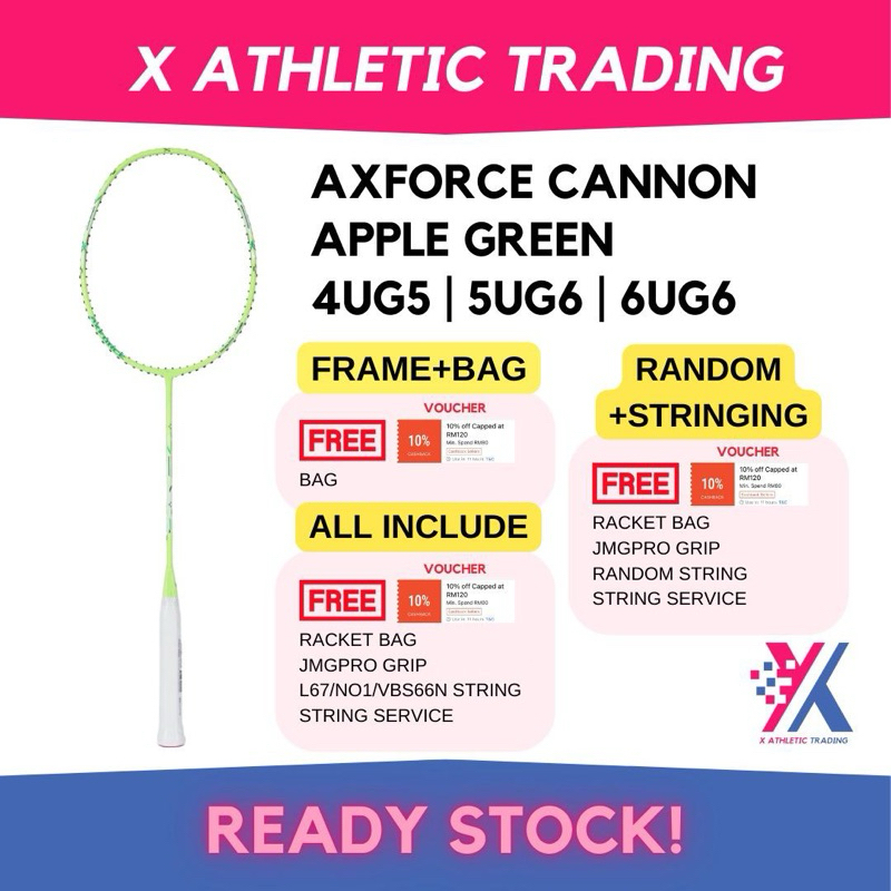 [100% ORIGINAL ] AXFORCE CANNON STARTER BADMINTON RACKET SMALL AXFORCE ...
