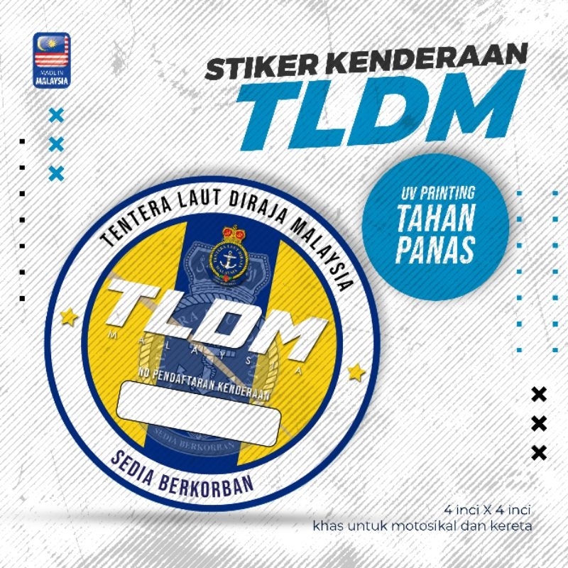 TLDM Car Sticker Motor Sticker / Stiker Cermin Kereta Stiker Motosikal ...