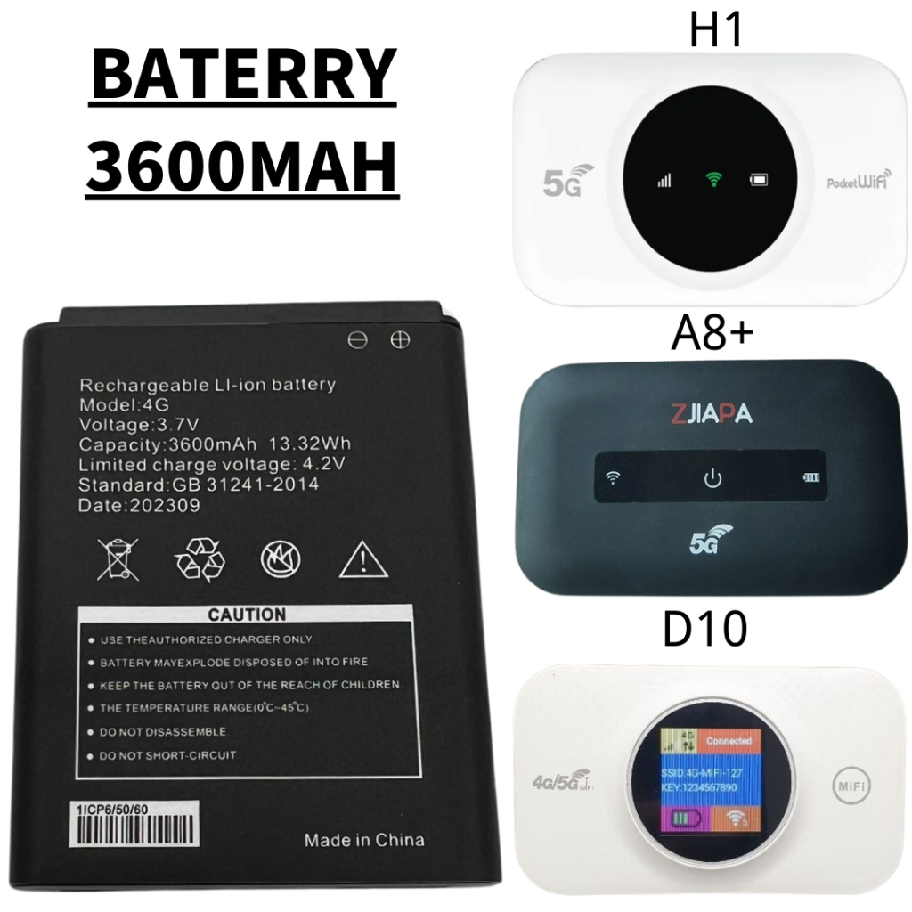 BATERRY 3600MAH FOR MODEN PORTALE MIFI WIFI H1 D10 A8+ E5785 PRO ...