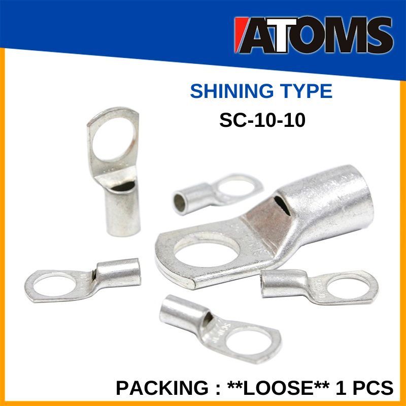 ATOMS 10mm M10 Shining Type Cable Lug SC Copper Ture Terminal Connector ...