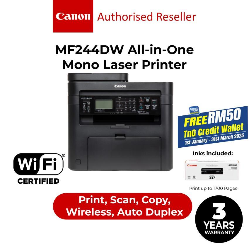CANON IMAGECLASS MF244DW ALL IN ONE MONO LASER PRINTER/PRINT/SCAN/COPY ...