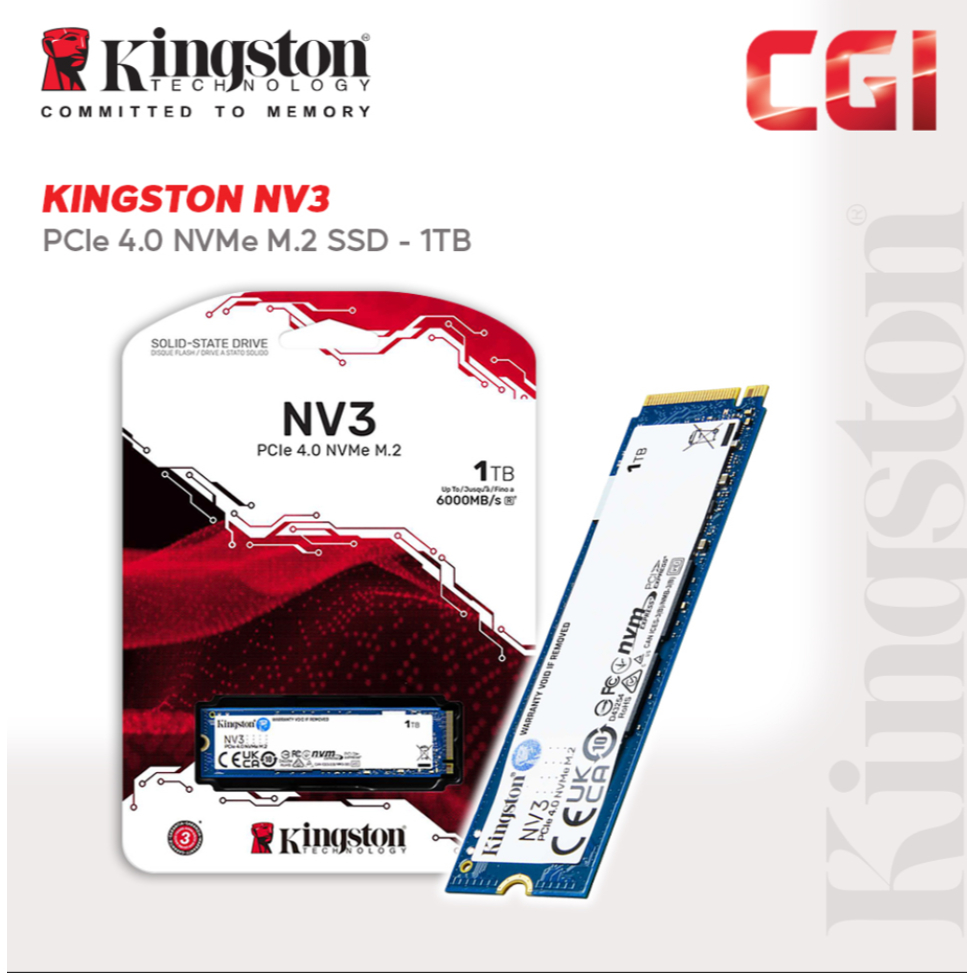 Kingston NV3 1000G M.2 2280 PCIe 4.0 NVMe SSD - SNV3S/1000G | Shopee Malaysia